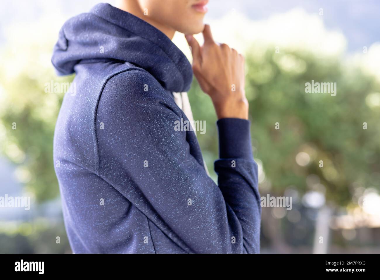 Blue hooded top hi-res stock photography and images - Alamy
