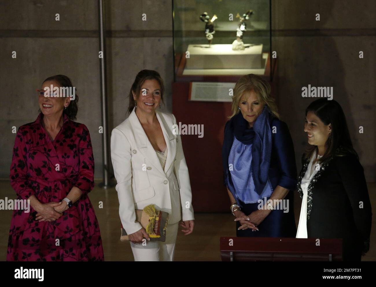 U.S. First Lady Jill Biden stand with Mexico's First Lady Dr. Beatriz ...