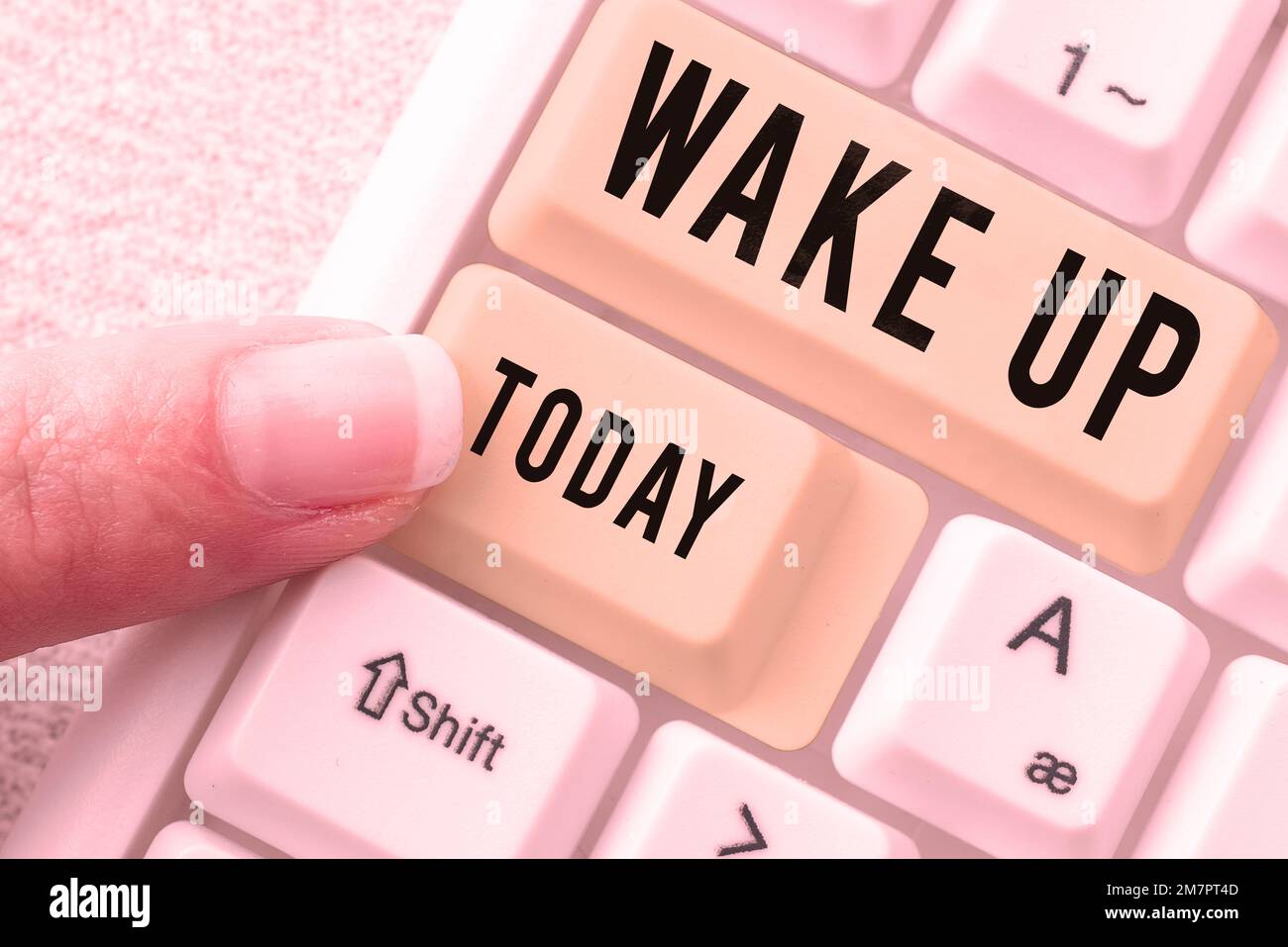 Hand writing sign Wake Up. Word for an instance of a person waking up ...