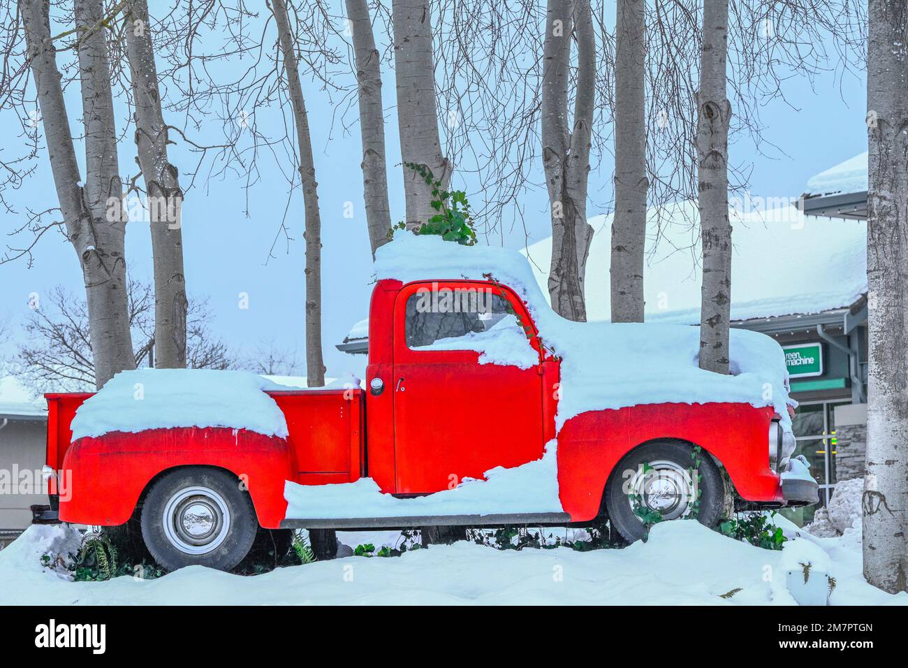 Ford Grove, Red Pickup Truck, art installation, by Doug Taylor ...