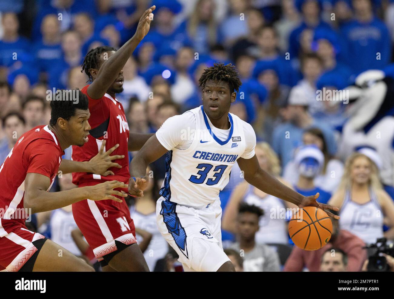 Nebraska's Blaise Keita, from left, and Nebraska's Juwan Gary guard ...