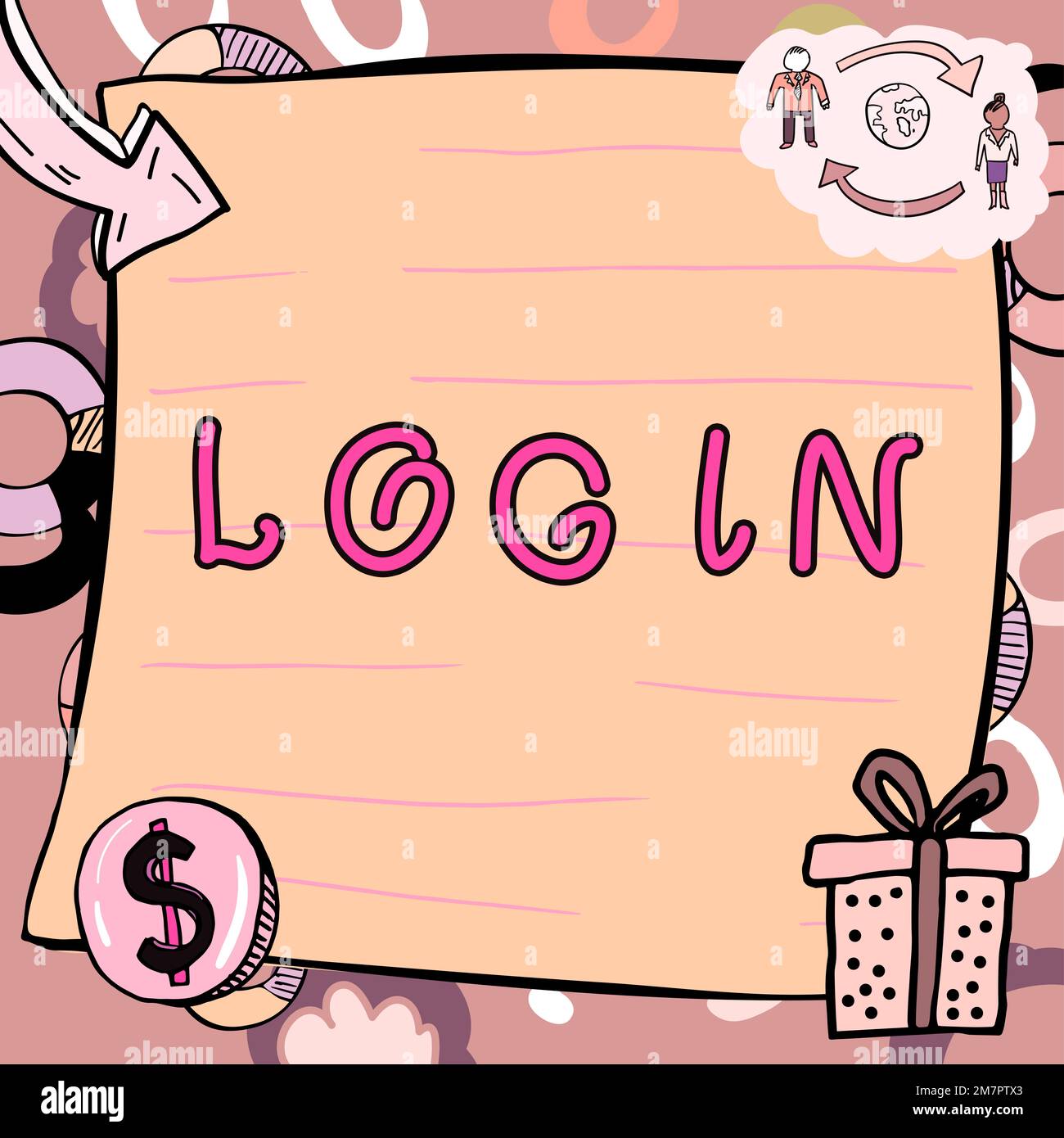 Hand Writing Sign Log In Concept Meaning Go Through The Procedures To Begin Use Of A Computer