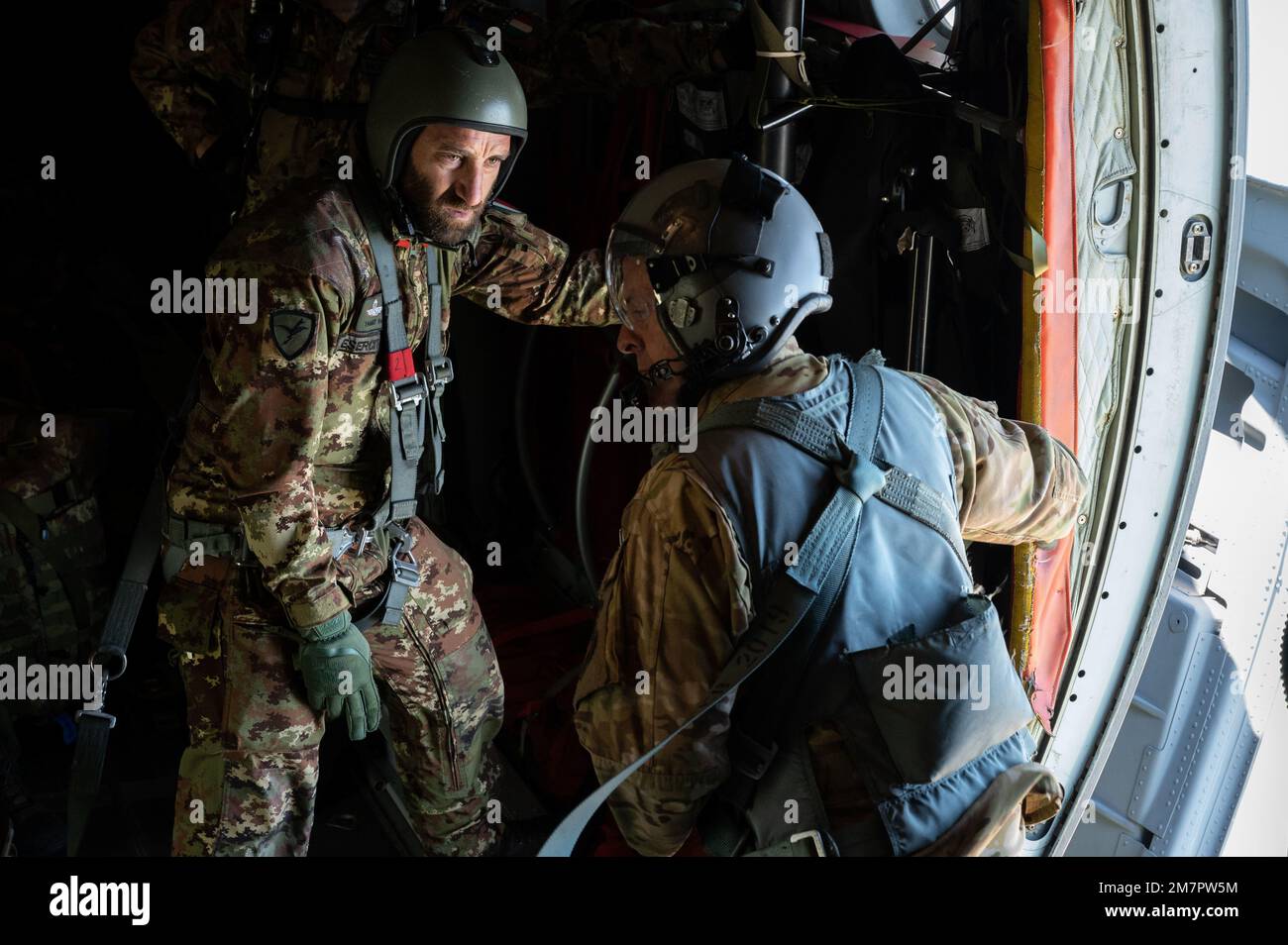 Air Force Senior Master Sgt. Eric Hady (right), an aircraft loadmaster ...