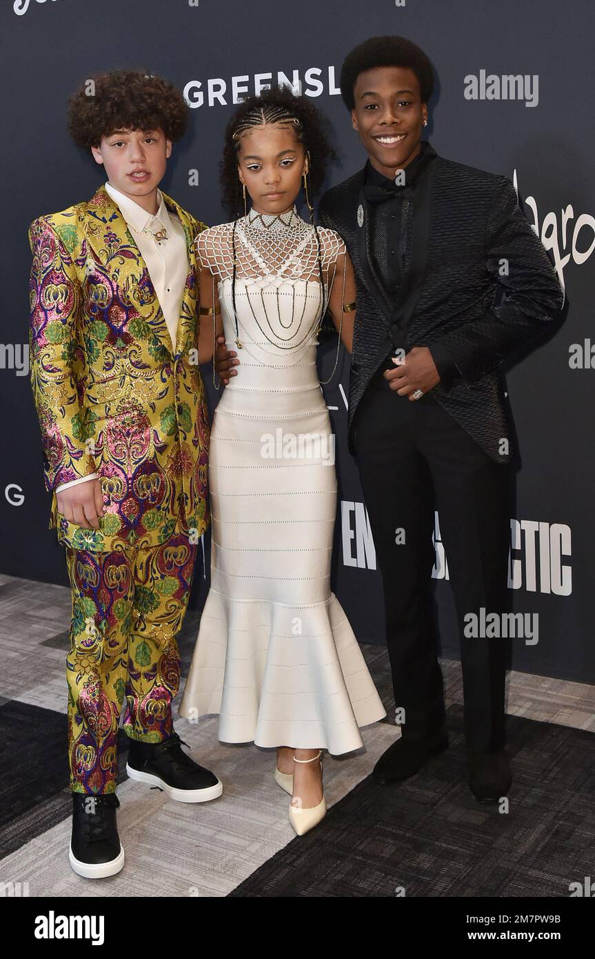 Julian Lerner, from left, Milan Ray and Amari O'Neil arrive at the 5th ...