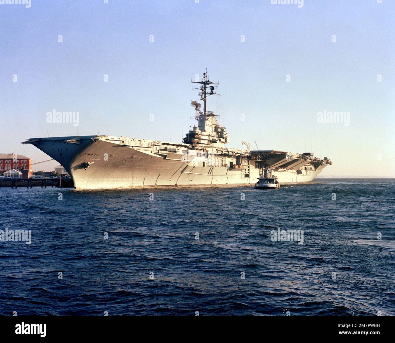 Port bow view of the auxiliary aircraft landing training ship USS ...