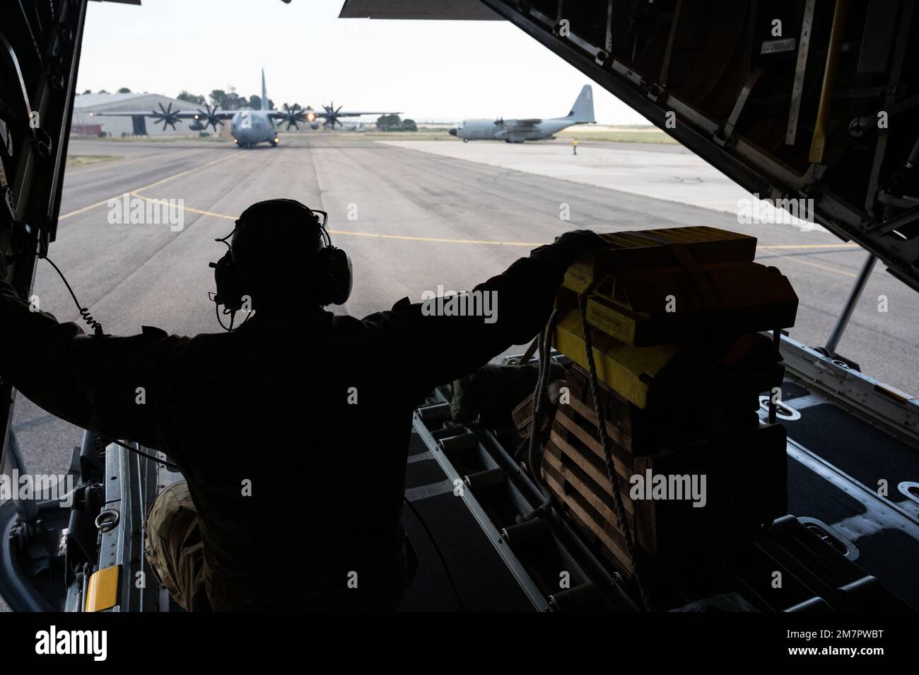 Air Force Senior Master Sgt. Eric Hady, an aircraft loadmaster assigned ...