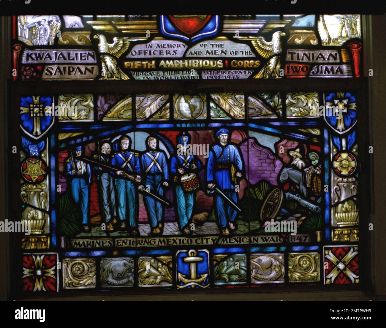 The bottom section (ventilator) of the Raphael memorial stained glass ...