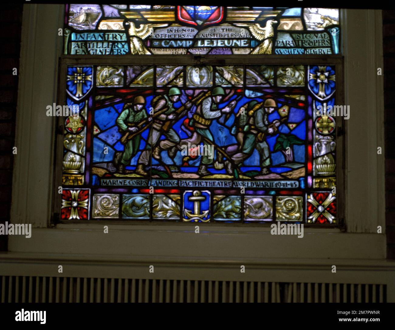 The bottom section (ventilator) of the Victory memorial stained glass ...