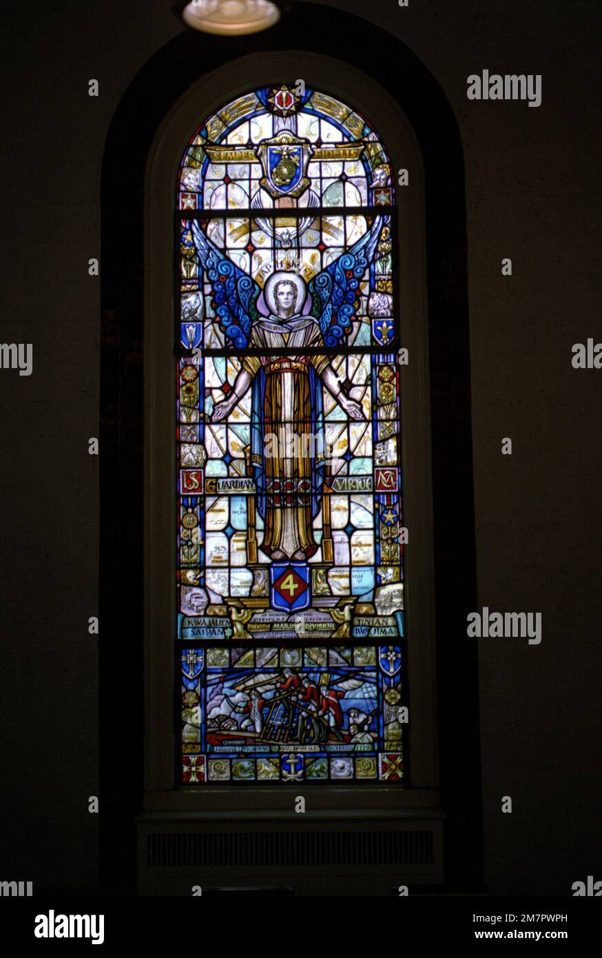 The full length view of the Japhkiel memorial stained glass window in ...