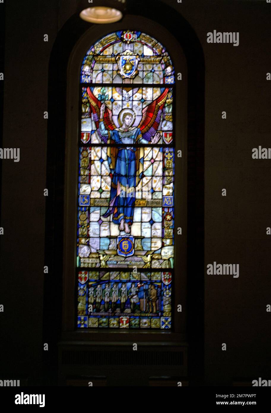 The full length view of the Haniel memorial stained glass window in the ...