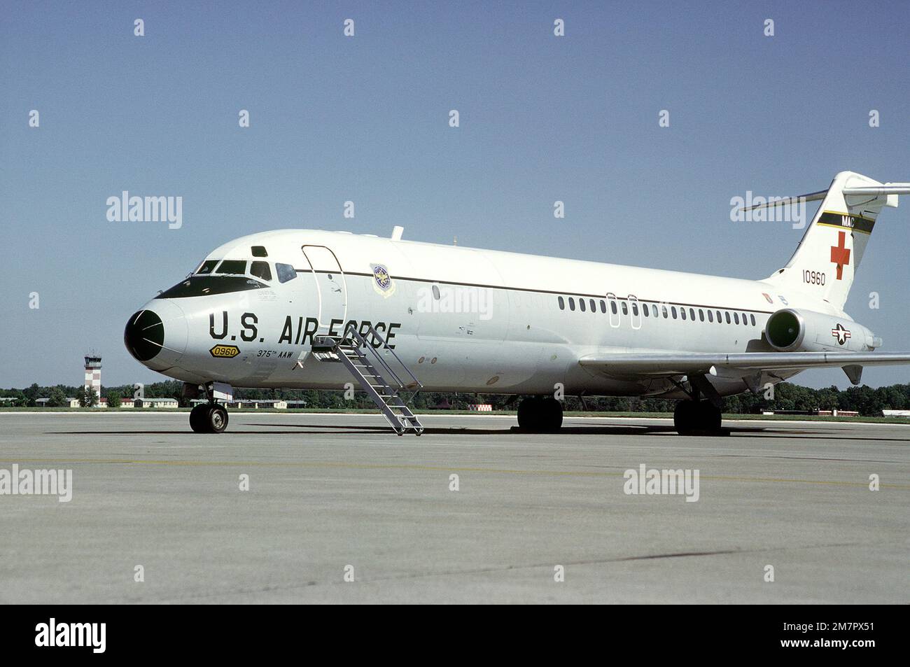 A Left front view of a 375th Aeromedical Airlift Wing C-9 Nightingale ...