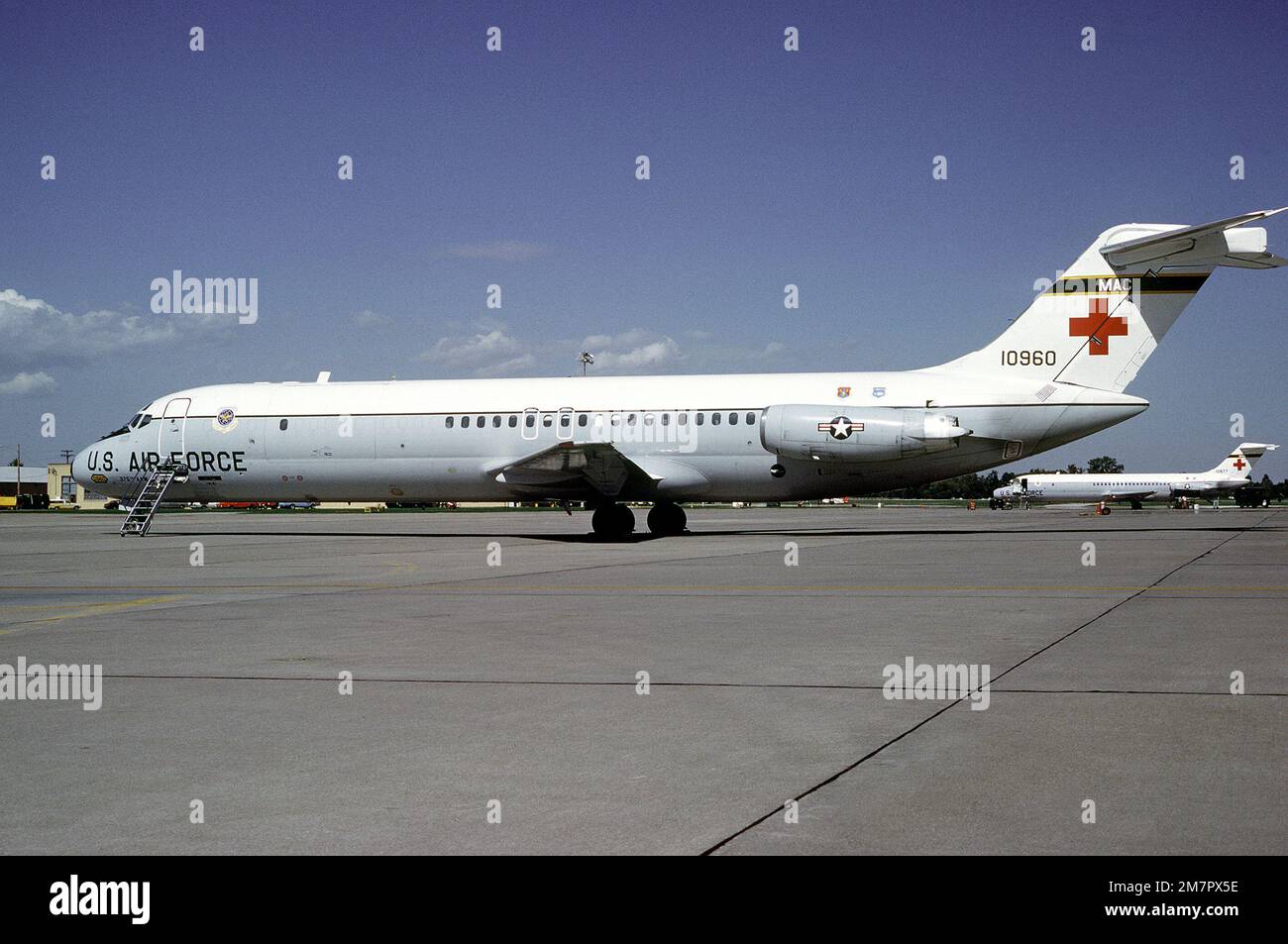 A left side view of a 375th Aeromedical Airlift Wing C-9 Nightingale ...