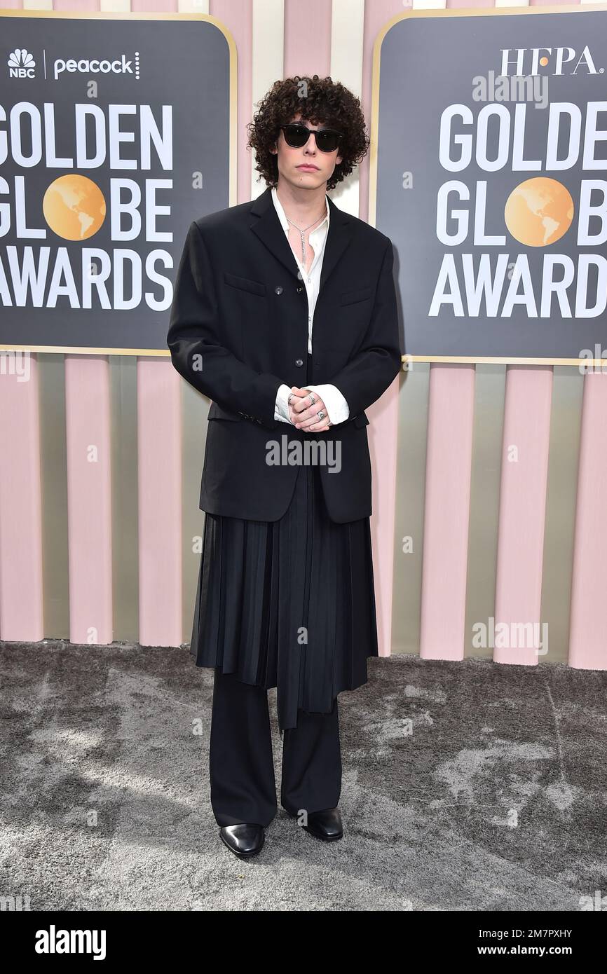 Reece Feldman arrives at the 80th annual Golden Globe Awards at the ...