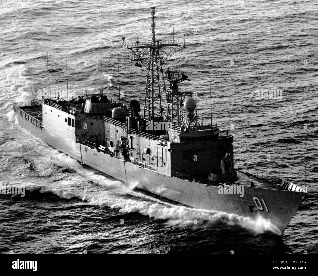An aerial starboard bow view of the Australian frigate ADELAIDE (F-01 ... An aerial starboard bow view of the Australian frigate ADELAIDE (F-01 ...