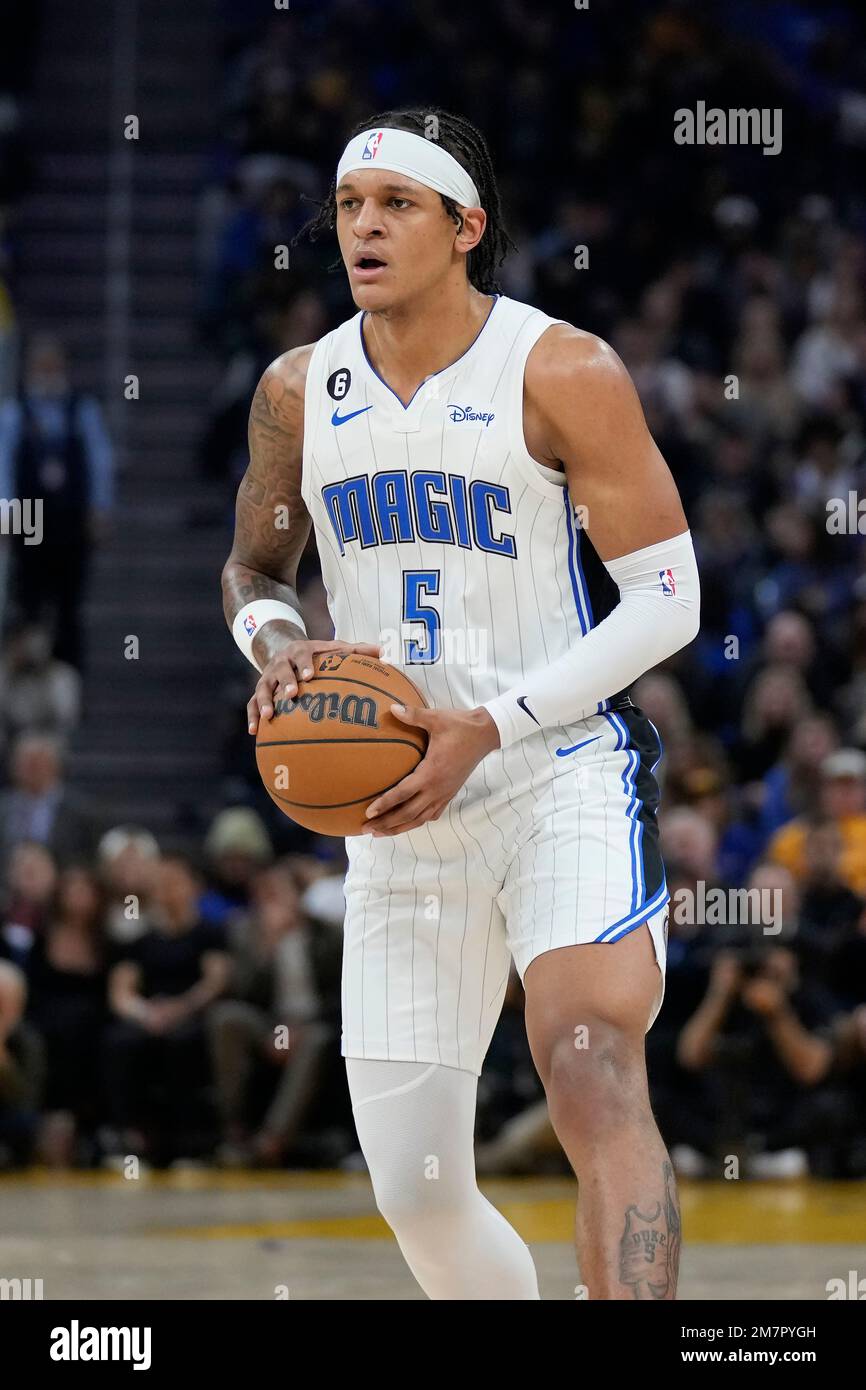 Orlando Magic forward Paolo Banchero (5) during an NBA basketball game ...