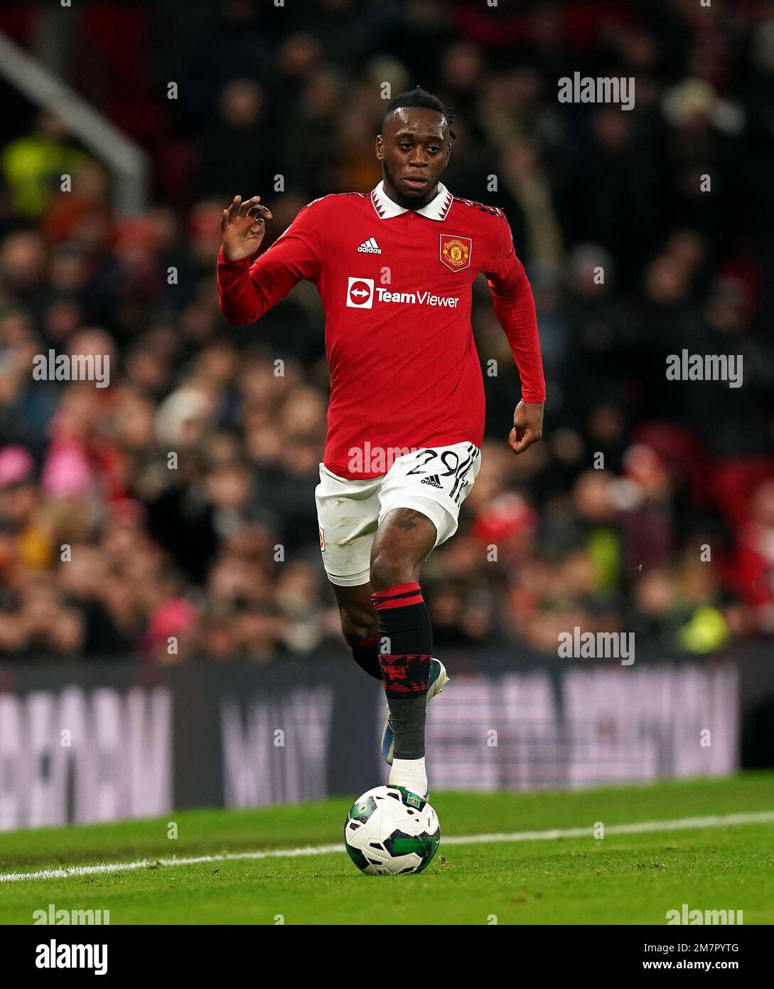 Manchester United's Aaron Wan-Bissaka during the Carabao Cup Quarter ...