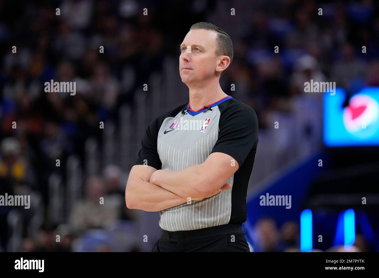 Referee Justin Van Duyne during an NBA basketball game between the ...