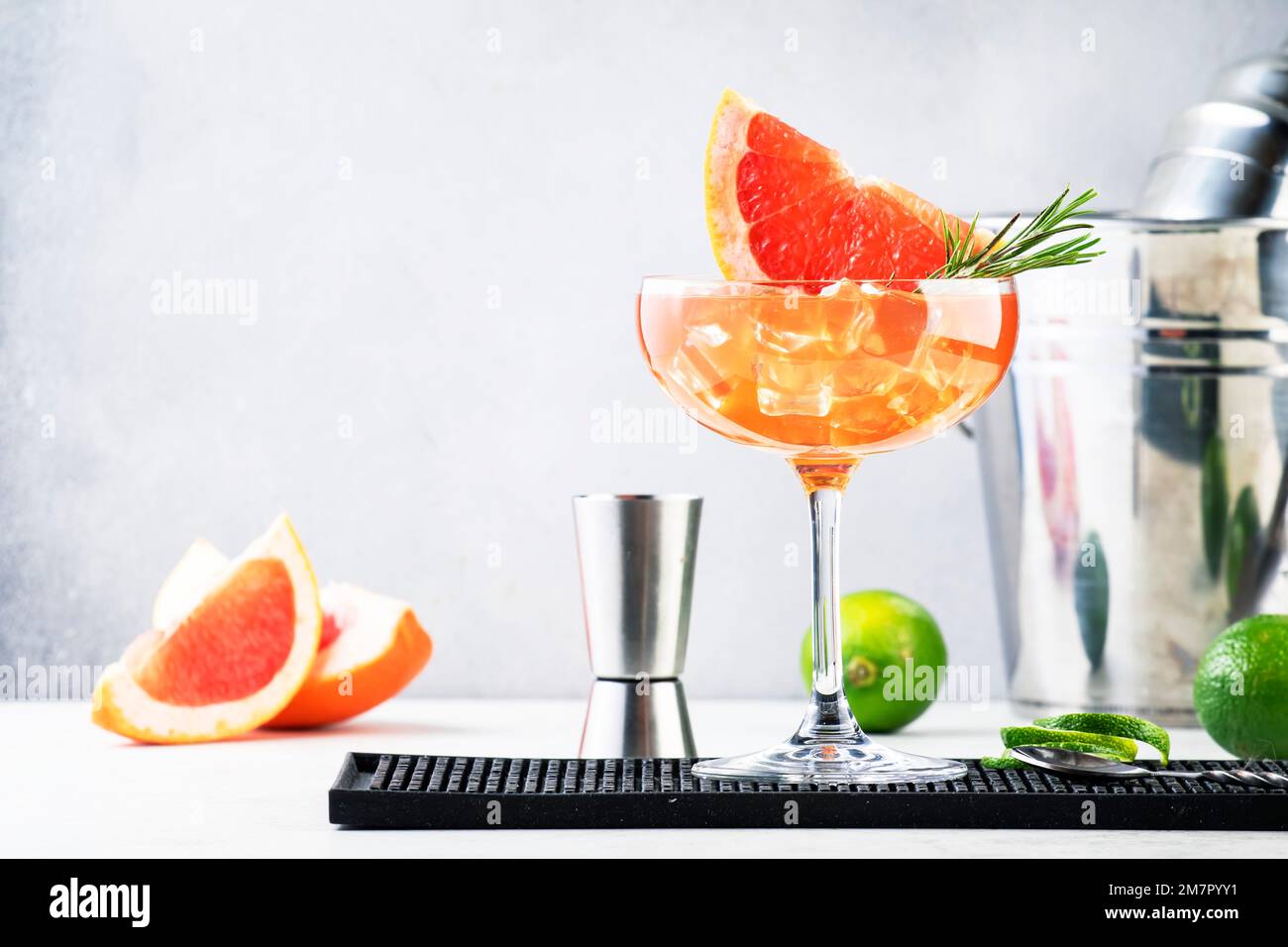 Grapefruit daiquiri alcoholic cocktail with white rum, syrup, fruit ...