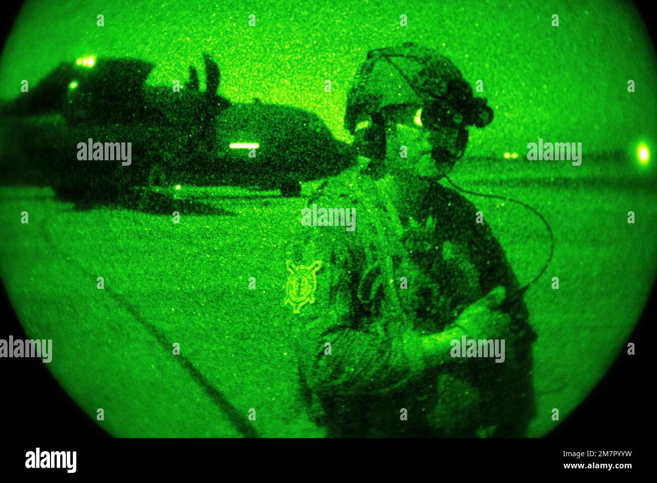A U.S. Air Force Loadmaster with the 352d Special Operations Wing ...