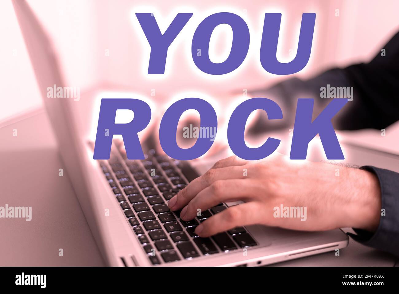 Conceptual caption You Rock. Word Written on slang phrase of praise or ...