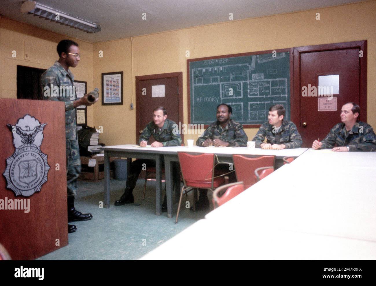 SSGT John Morrison instructs a security police training class at the ...