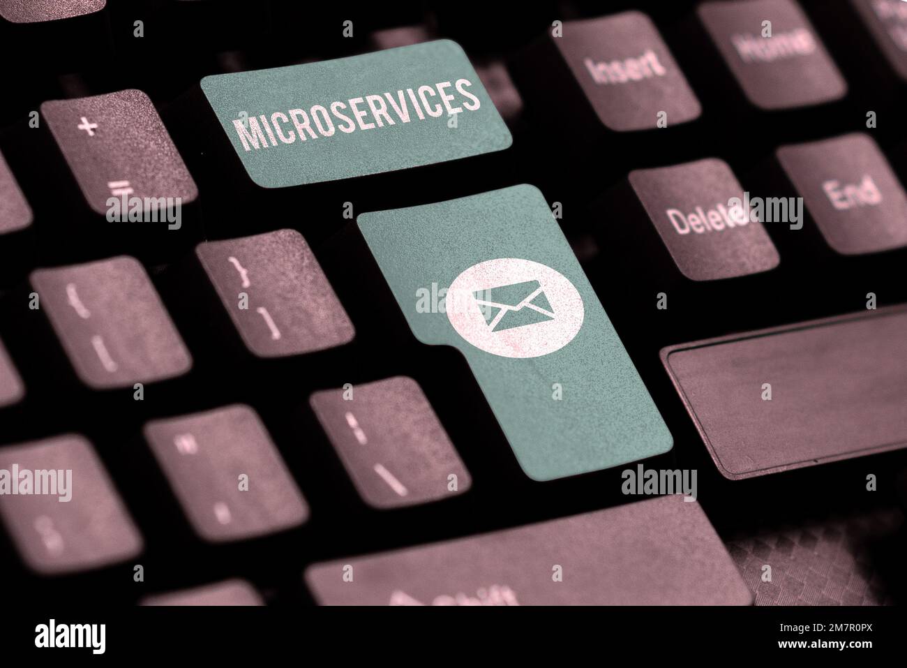 Conceptual display Microservices. Concept meaning Software development technique Building single ...