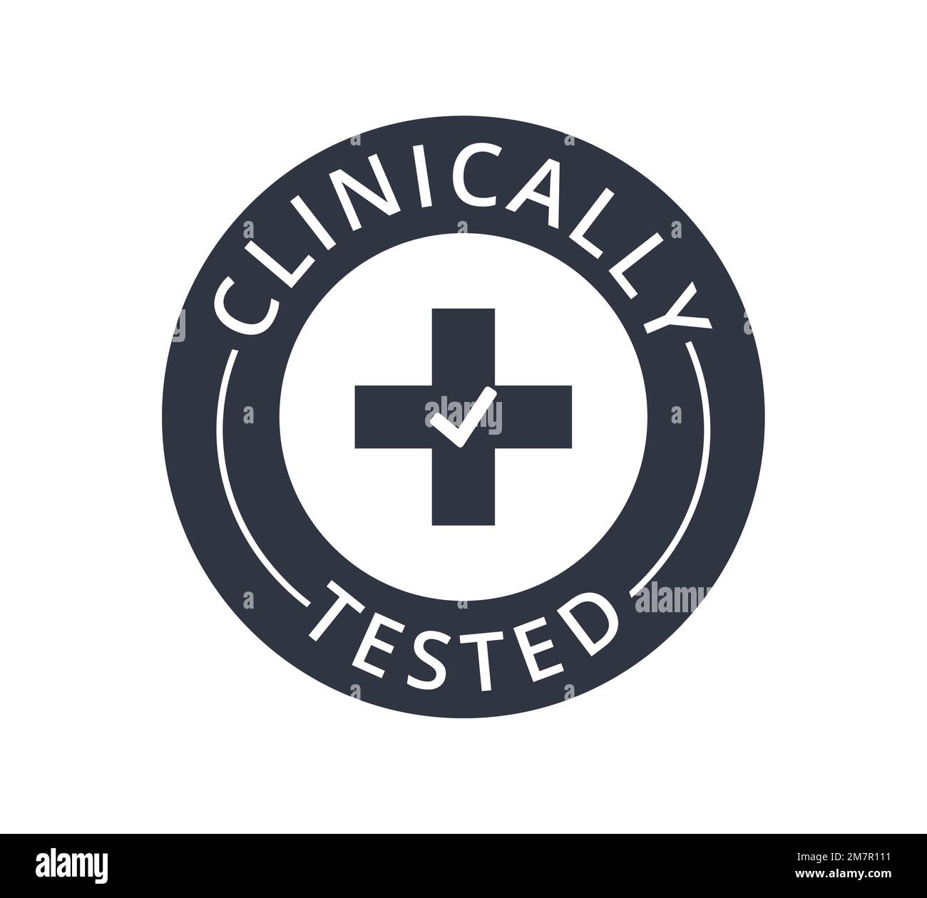 Monochromatic Clinically Tested symbol. Concept of packaging signs ...