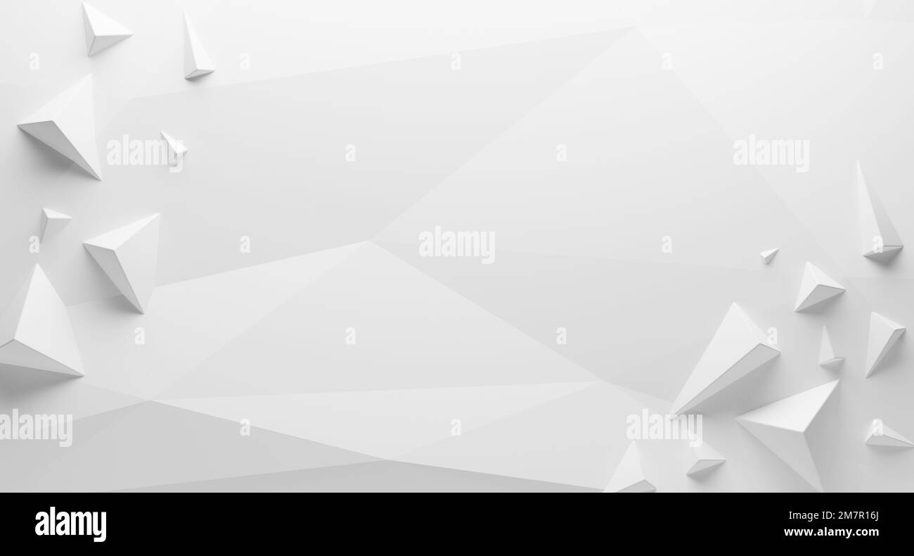 3D rendering Abstract white geometric 3D background Stock Photo - Alamy