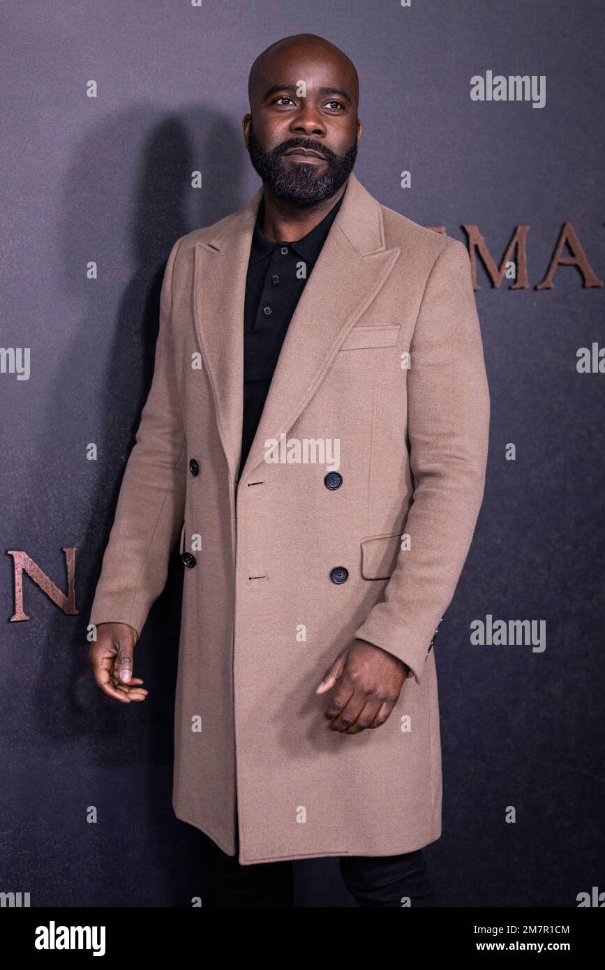 Melvin Odoom poses for photographers upon arrival for the premiere of ...
