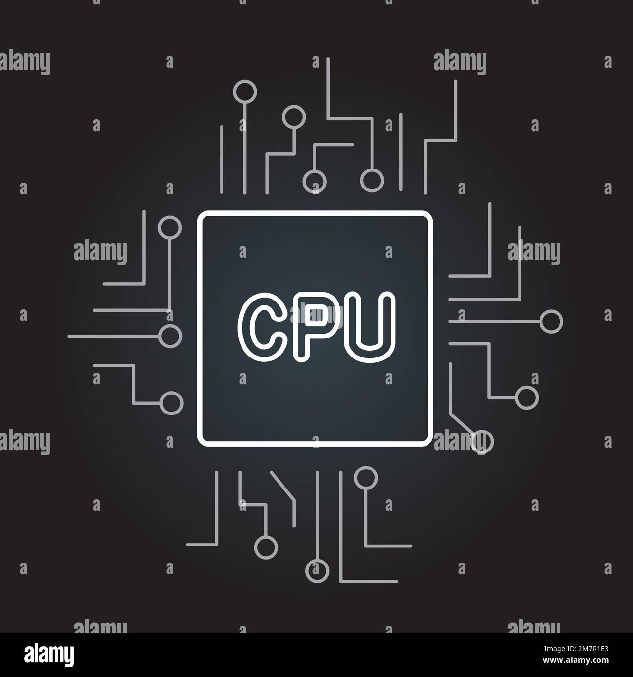 cpu computer outline chip sign icon symbol Stock Vector Image & Art - Alamy