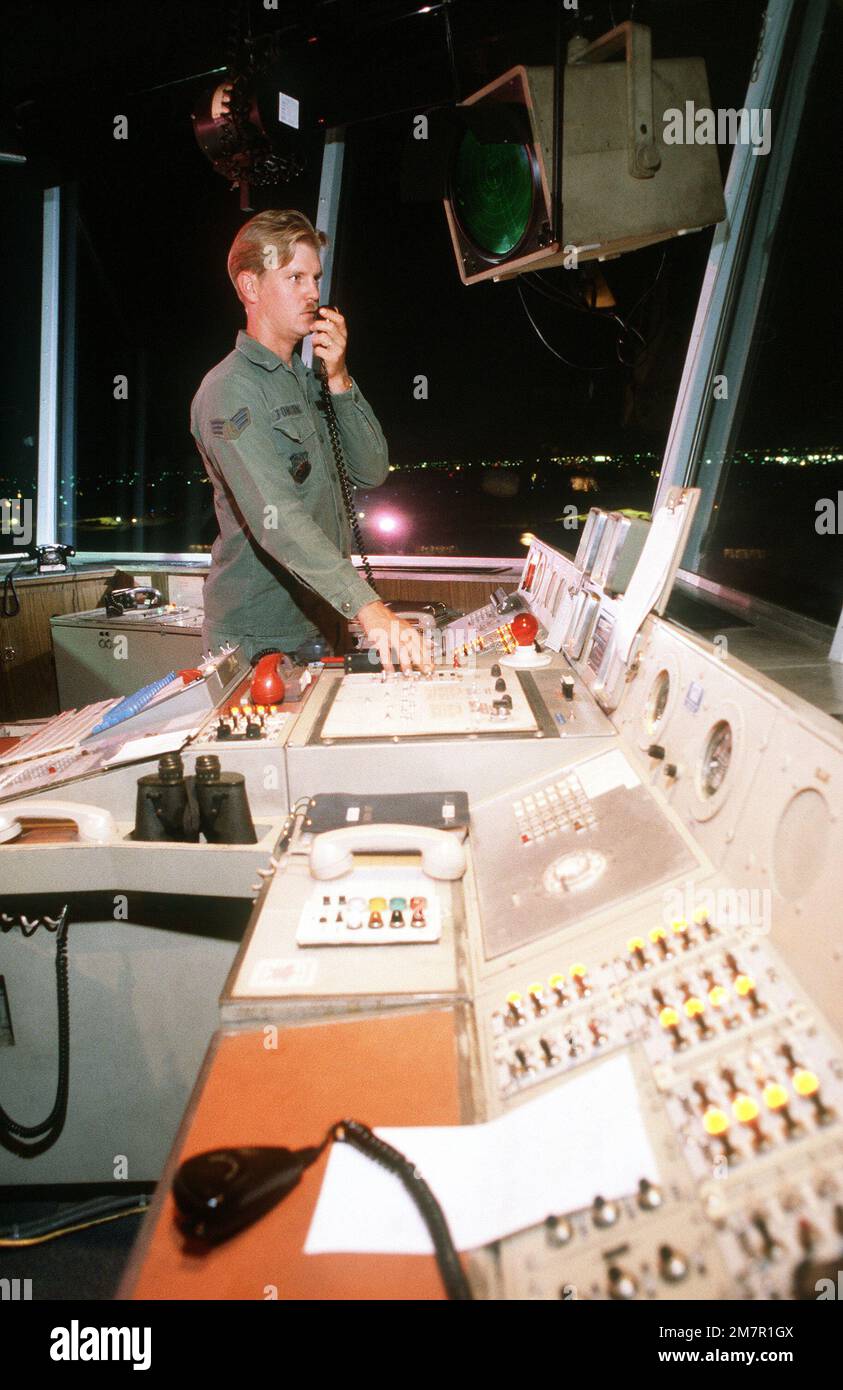 A1C Benjamin Johnson, an air traffic controller from the 2048th ...