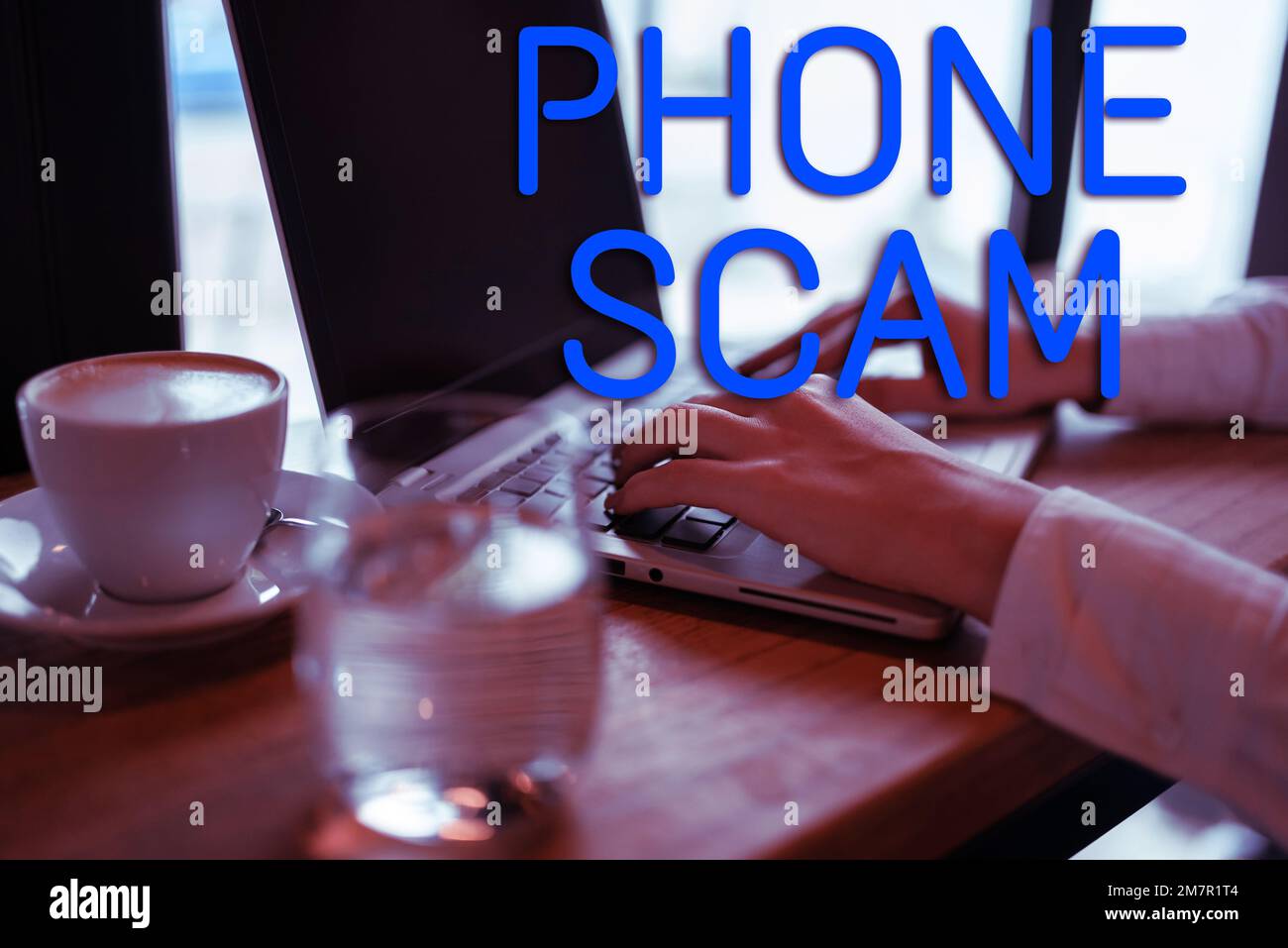 Text caption presenting Phone Scam. Business idea getting unwanted calls to promote products or ...