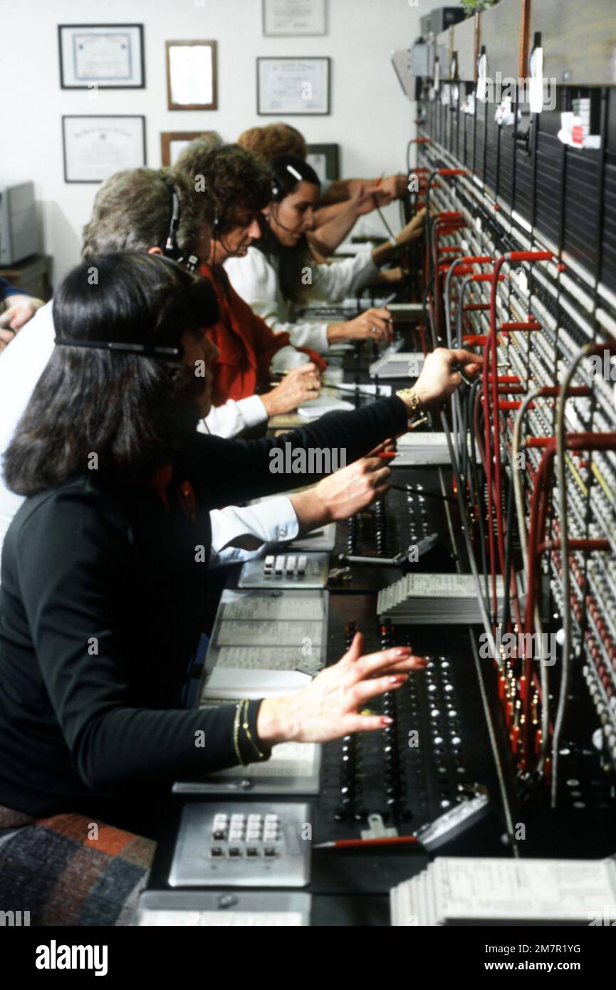 Switchboard operators assigned to the 1965th Communications Squadron ...