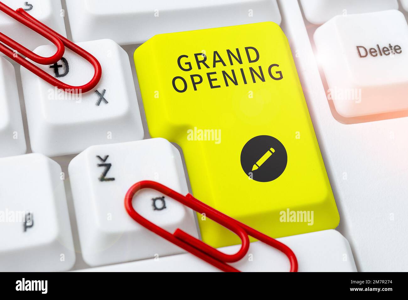 Inspiration showing sign Grand Opening, Word Written on Ribbon Cutting ...