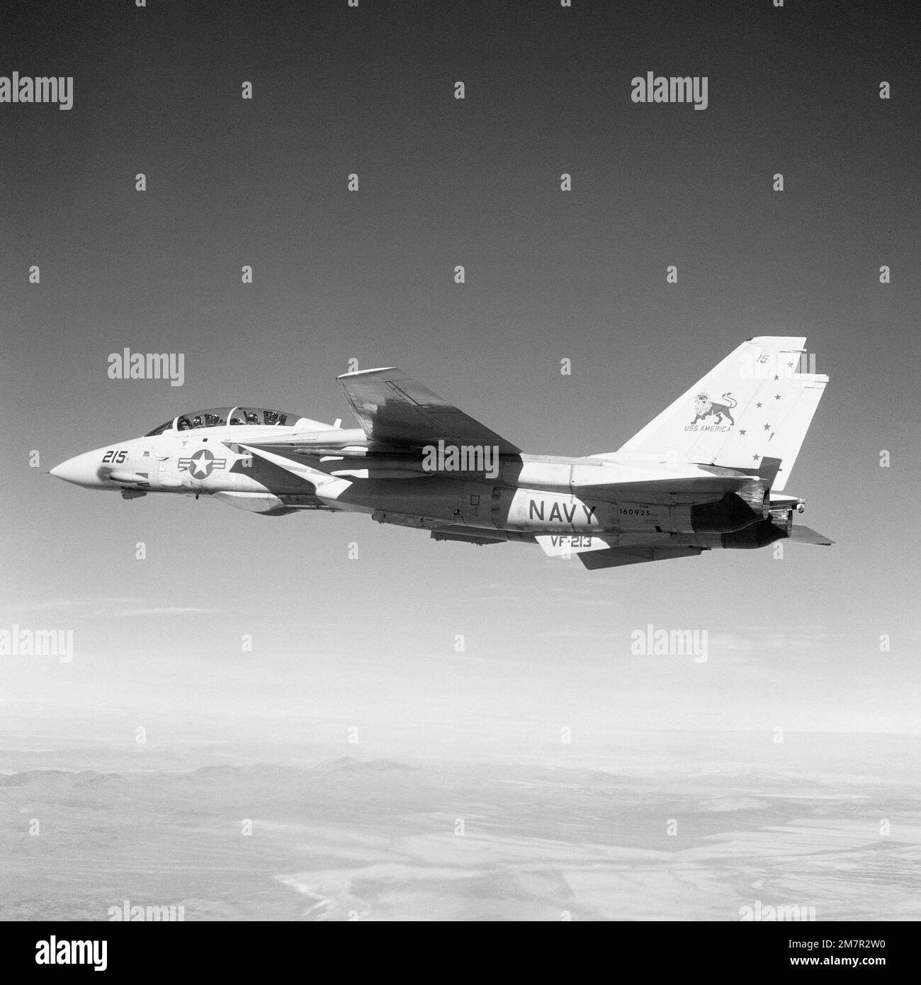 An air-to-air left side view of an F-14 Tomcat aircraft from Fighter ...