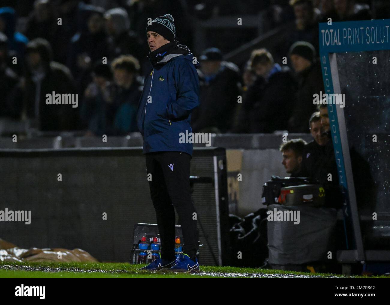 Bristol Rovers manager Joey Barton (m) gestures, shouts, pointing ...