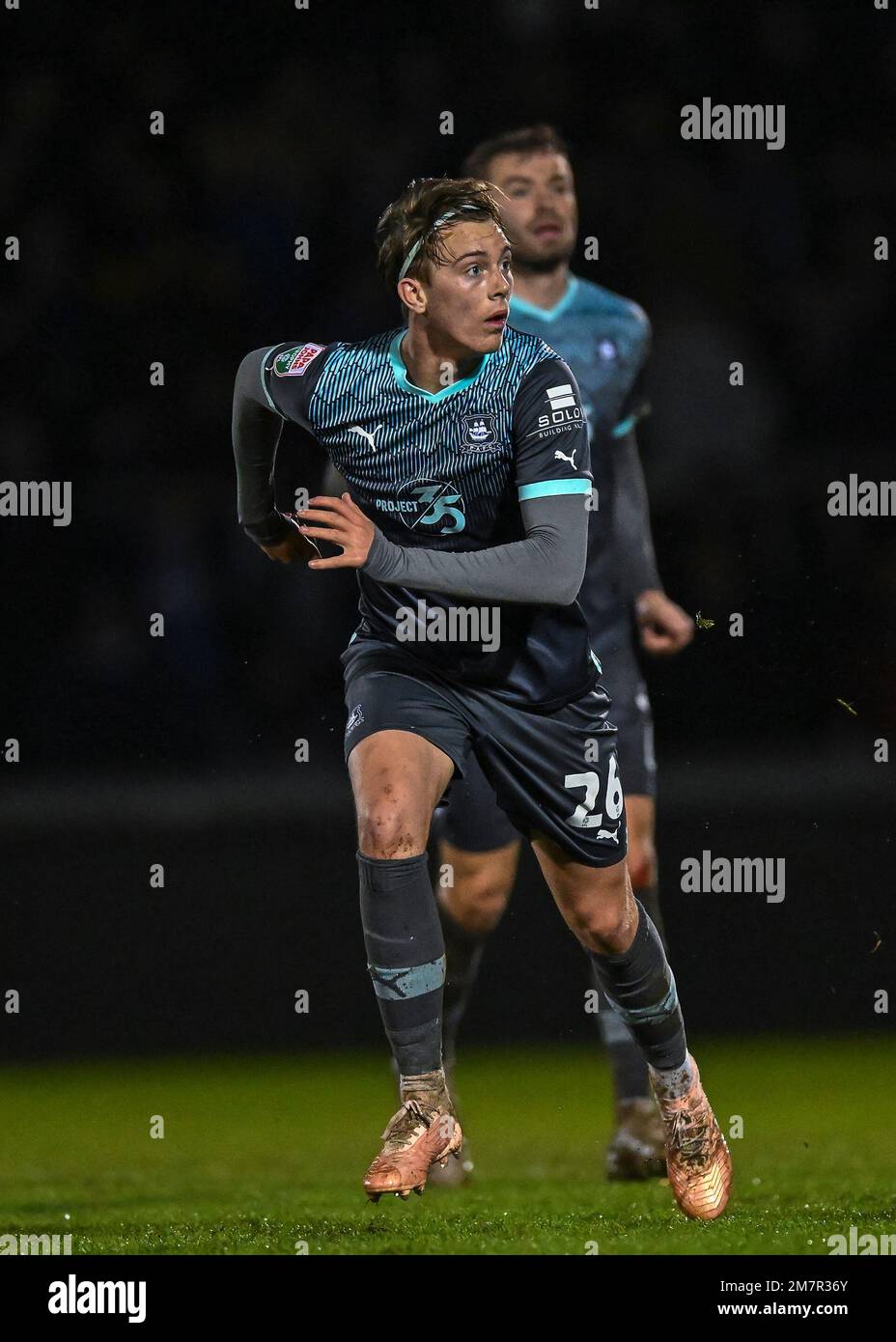 Plymouth Argyle midfielder Callum Wright (26) during the Papa John's ...