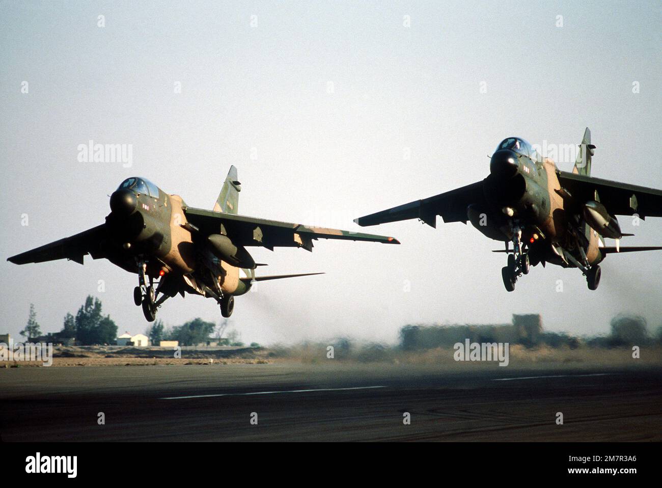 Two A-7 Corsair II aircraft come in for landing during exercise Bright ...