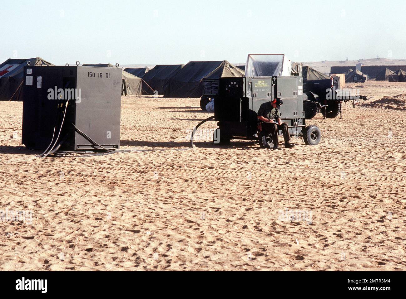 SGT Bert B. Lolmetz, 4787th Civil Engineering Squadron, checks the ...