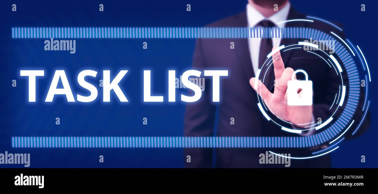Inspiration showing sign Task List. Business idea Planification ...