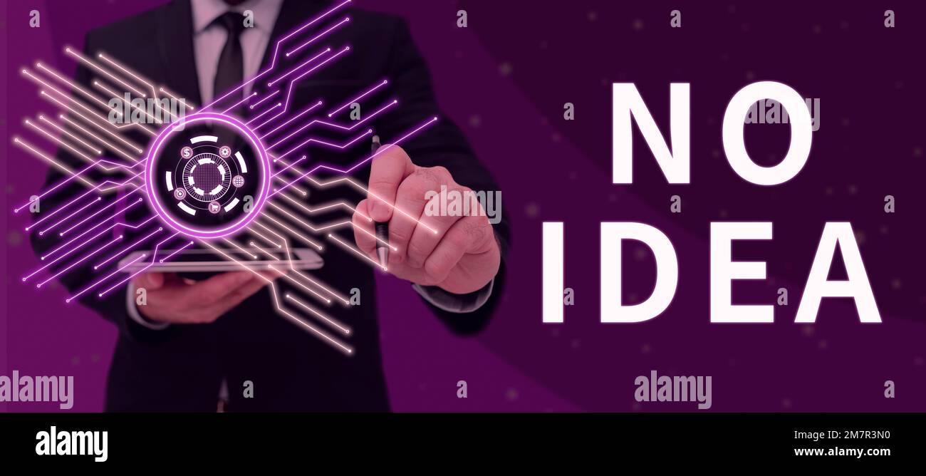 Handwriting text No Idea. Business concept Indicates that the speaker ...