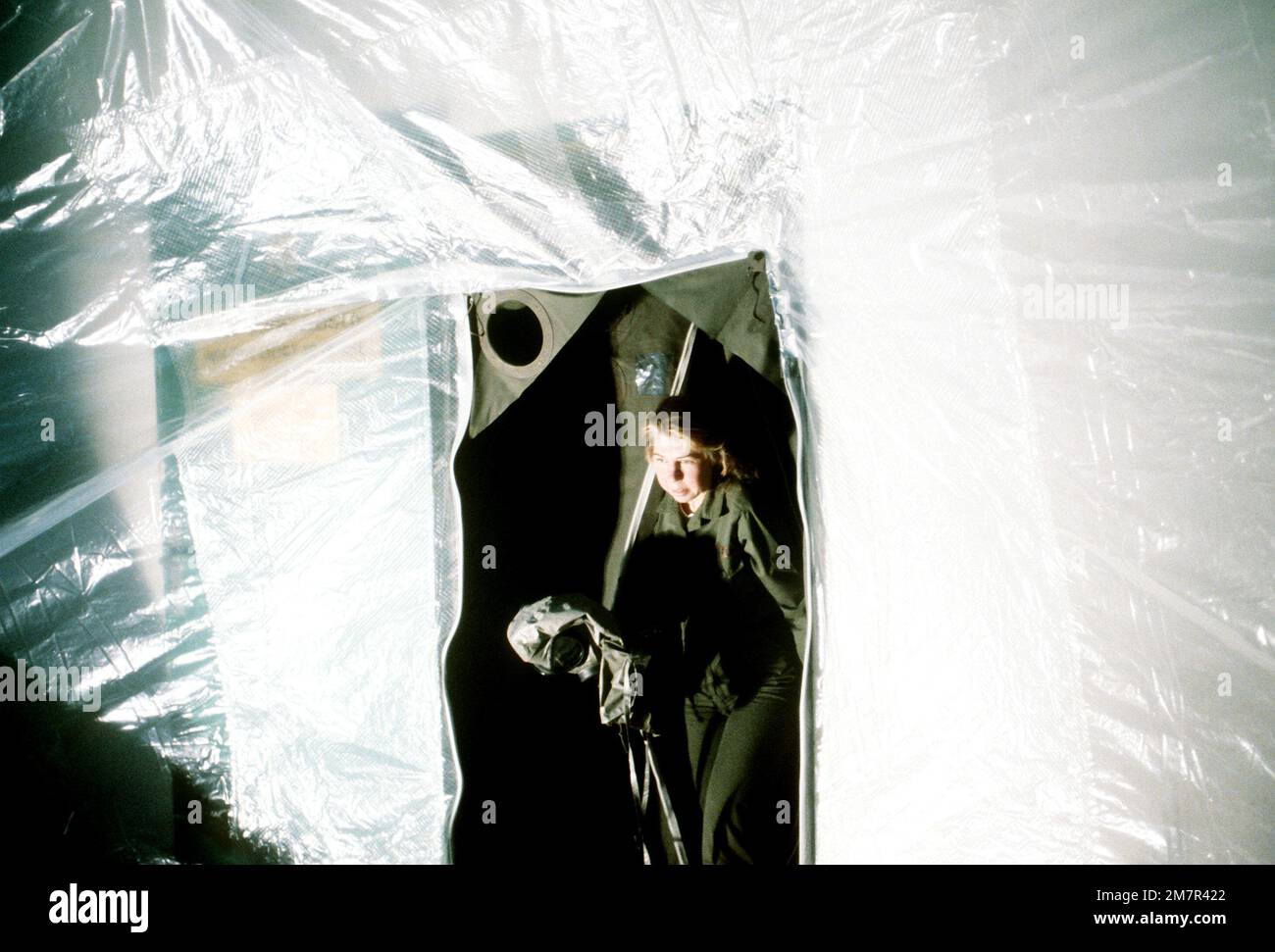 A member of the 50th Civil Engineering Squadron leaves the ...