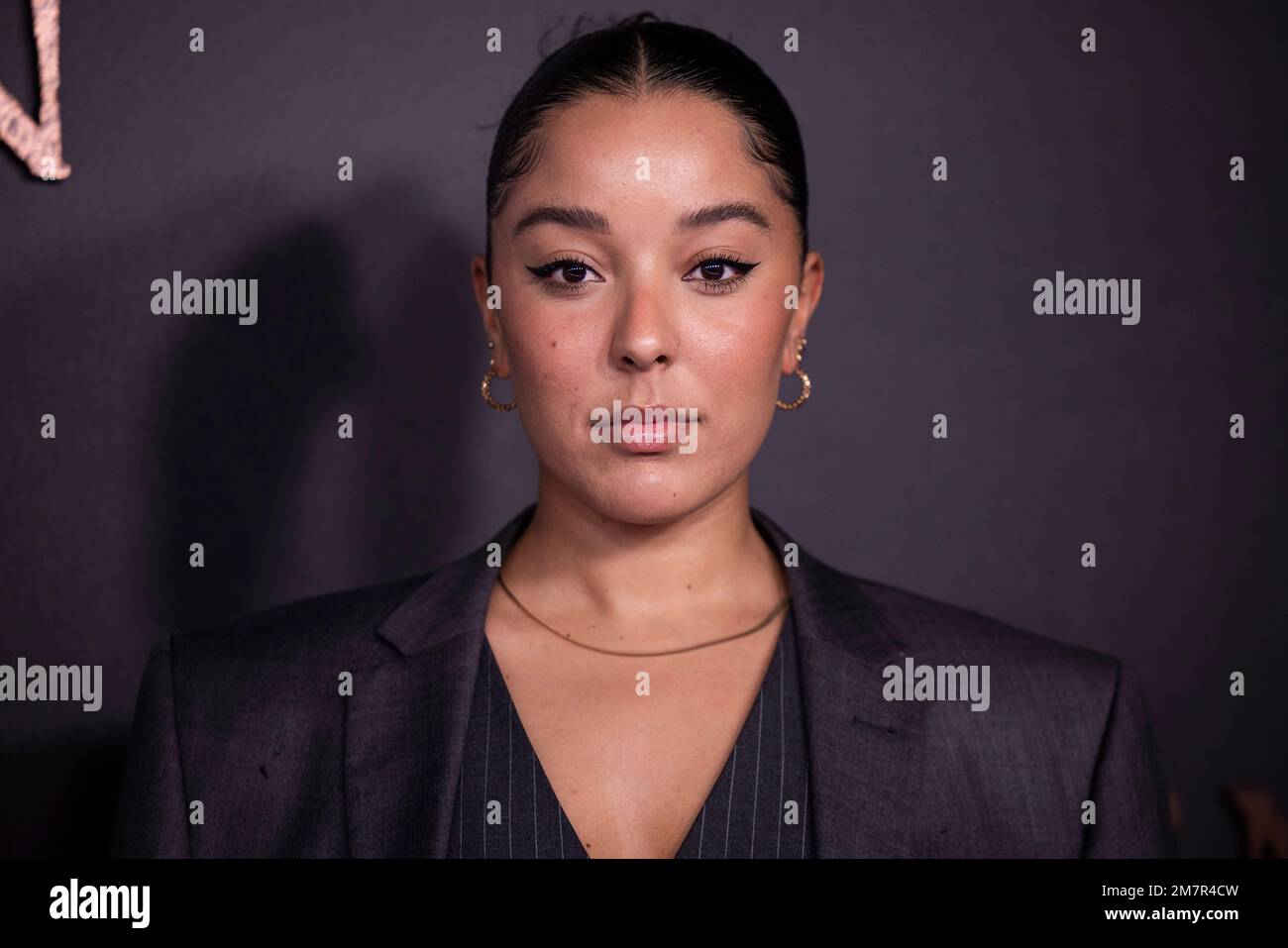 Grace Carter poses for photographers upon arrival for the premiere of the film 'Emancipation' in ...