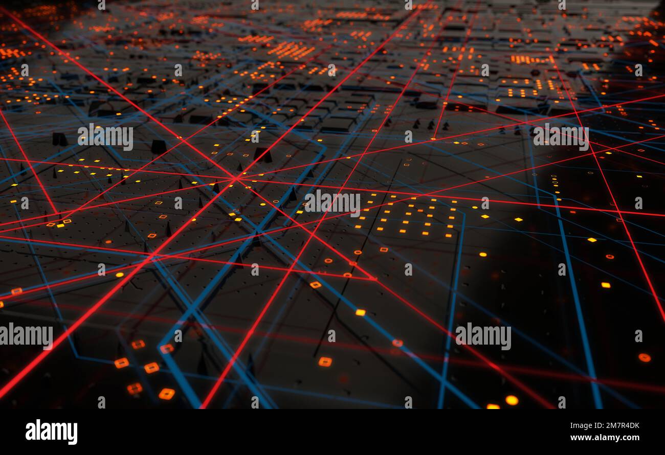 3D Rendering Glowing Ai artificial intelligence technology Digital ...