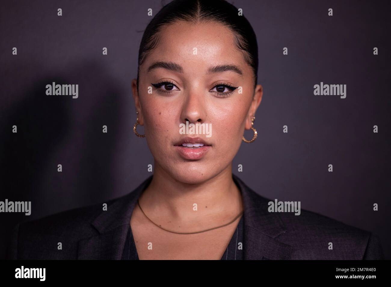 Grace Carter poses for photographers upon arrival for the premiere of the film 'Emancipation' in ...