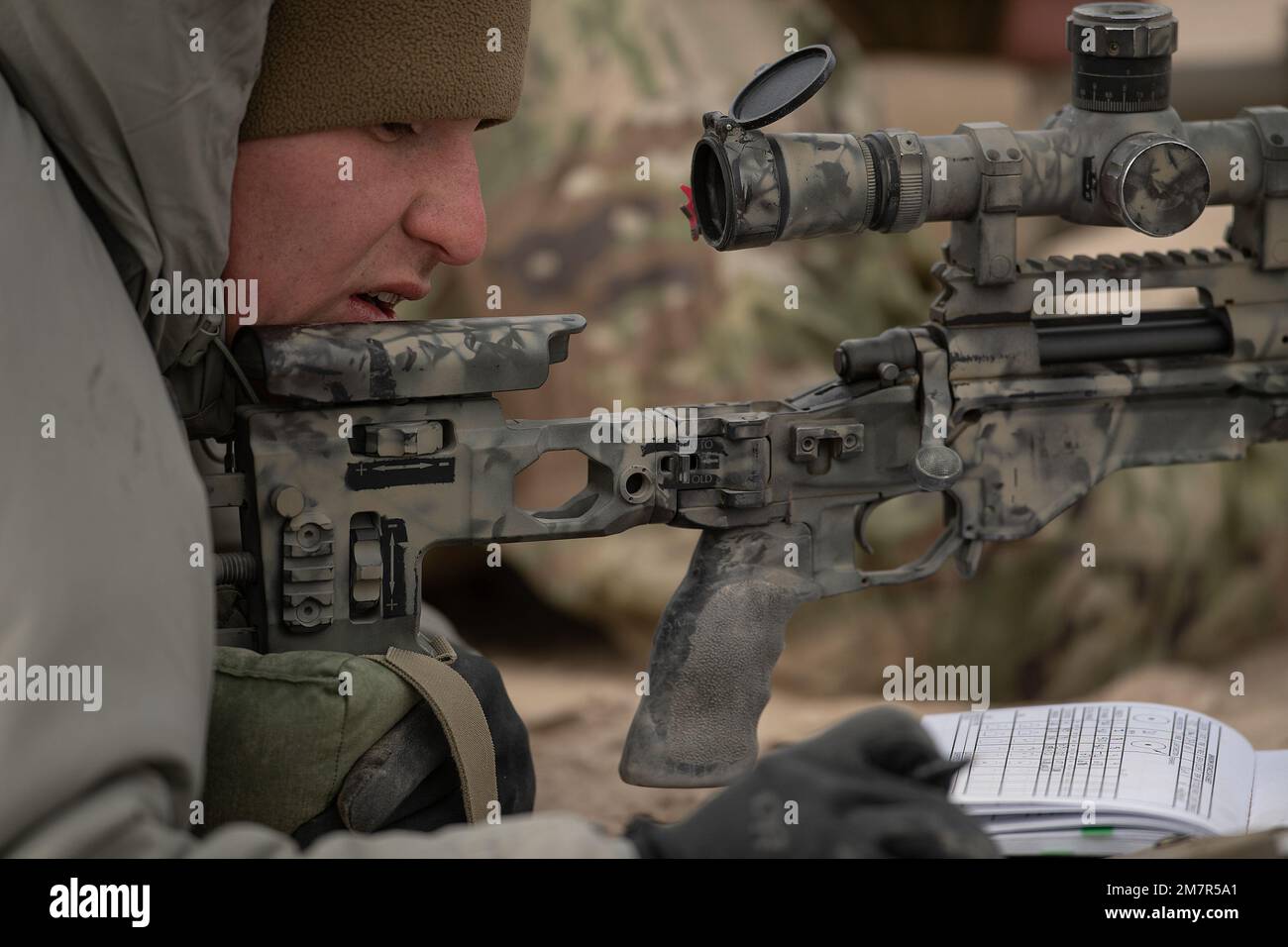 During firing exercises snipers frequently check target location and ...