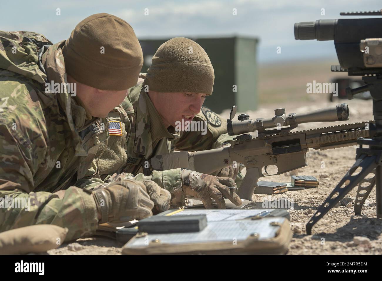 During firing exercises snipers frequently check target location and ...