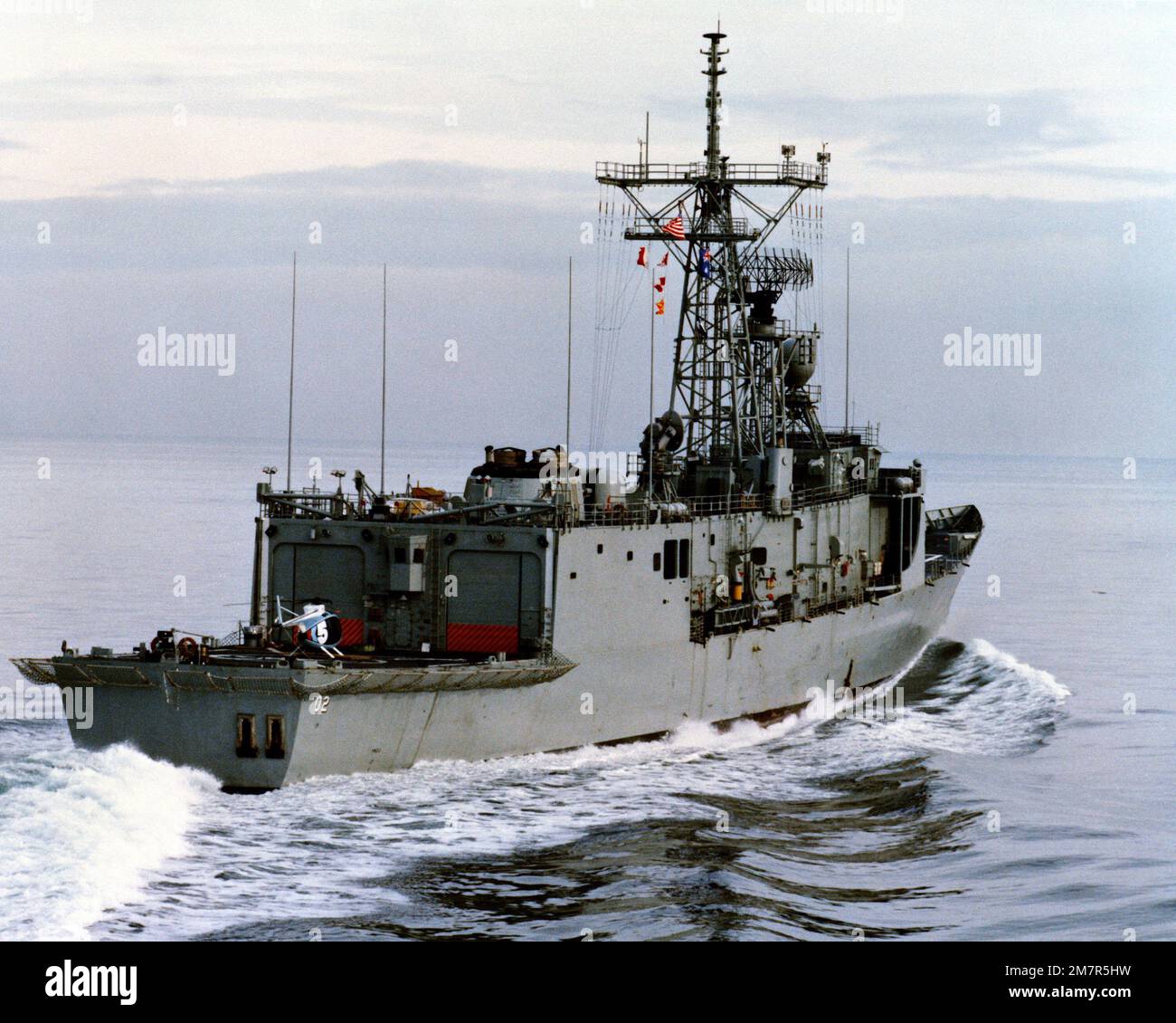 An starboard quarter view of the Australian frigate CANBERRA (F-02) as ...