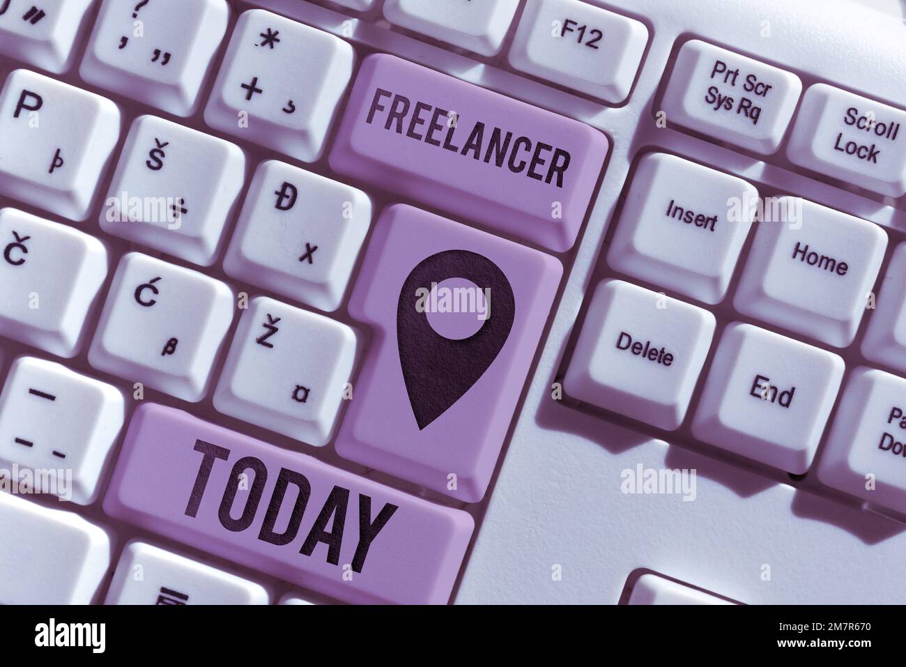 Sign displaying Freelancer, Business approach a person who acts ...