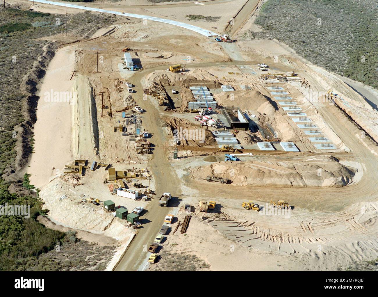 An aerial view of the Missile X (MX) advanced intercontinental ...